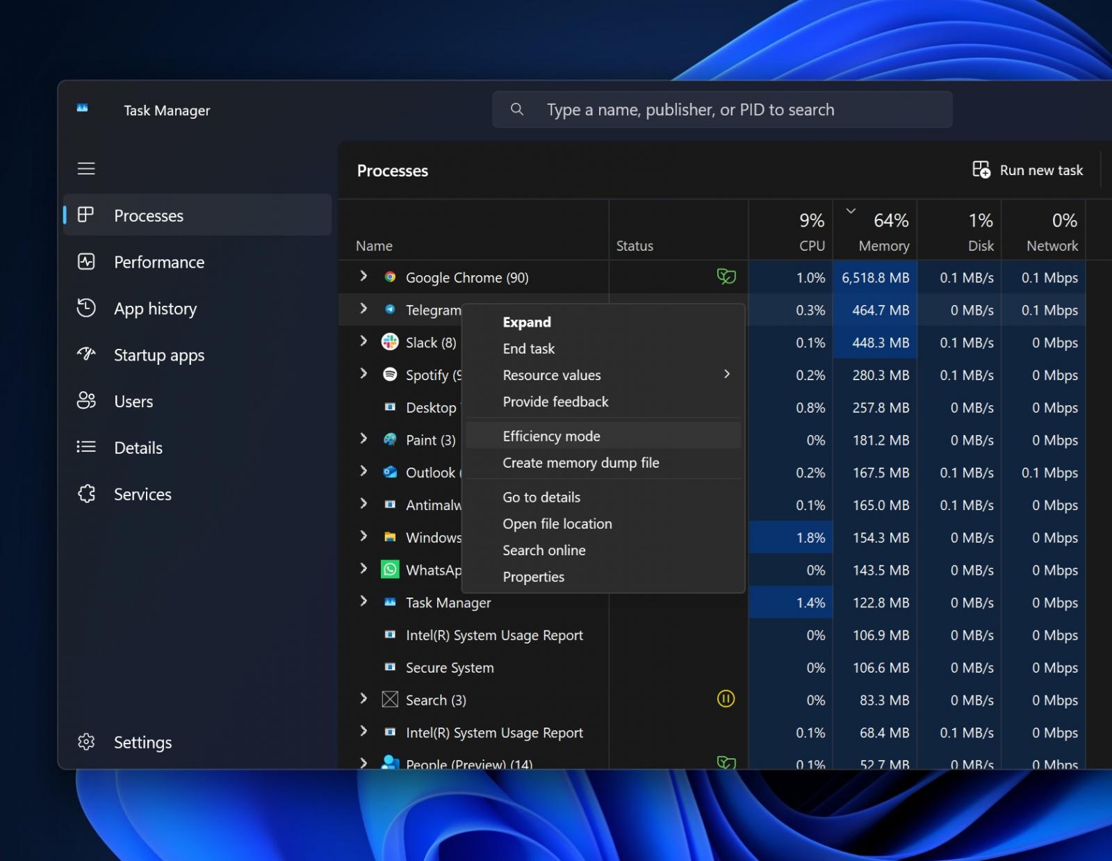 Five lesser known Task Manager features in Windows 11